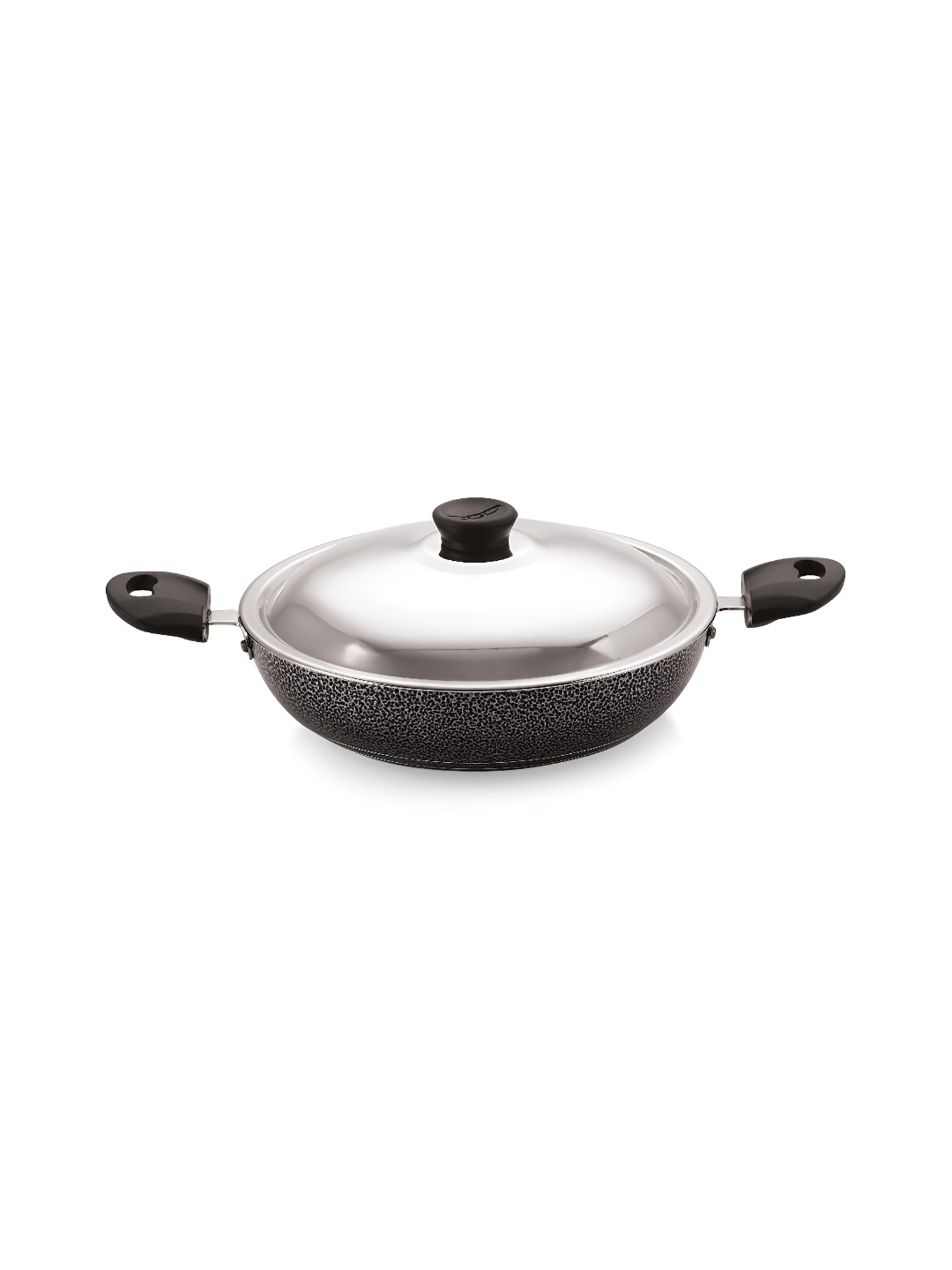 Buy ANJALI Diamond Classic Black & Steel Aluminium Kadhai Or Wok ...