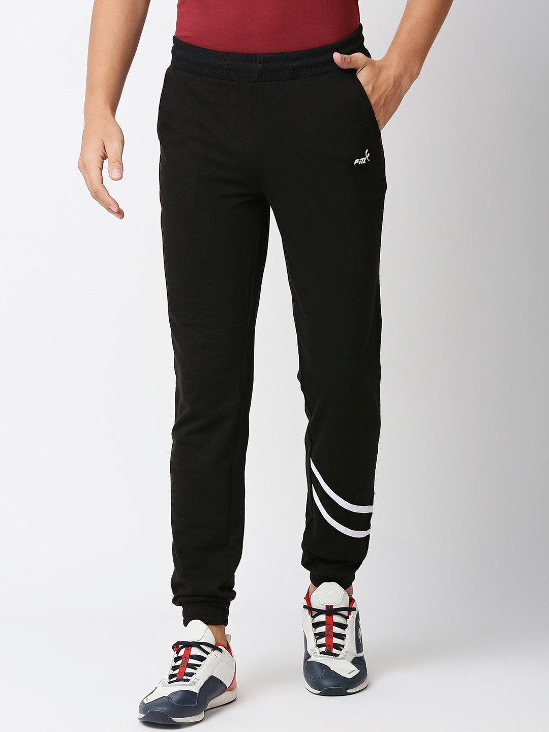 Buy FiTZ Men Pop The World Slim Fit Mid Rise Joggers - Track Pants for ...