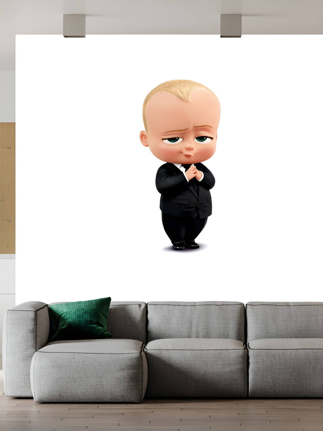 Buy Wallpics Black & White Boss Baby Printed Waterproof Wall Sticker ...