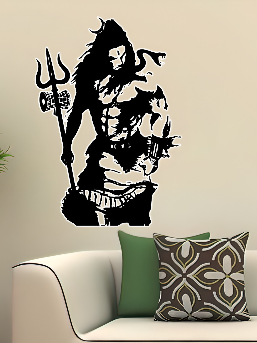 Buy Wallpics Black Shiva Printed Religious Waterproof Wall Poster ...