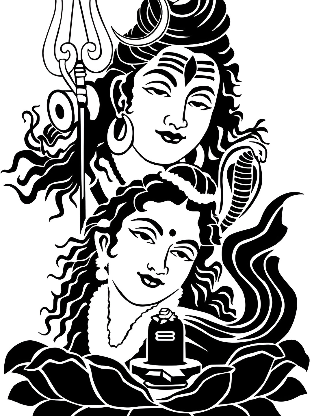 Buy Wallpics Black Mahadev Printed Religious Waterproof Wall Sticker ...