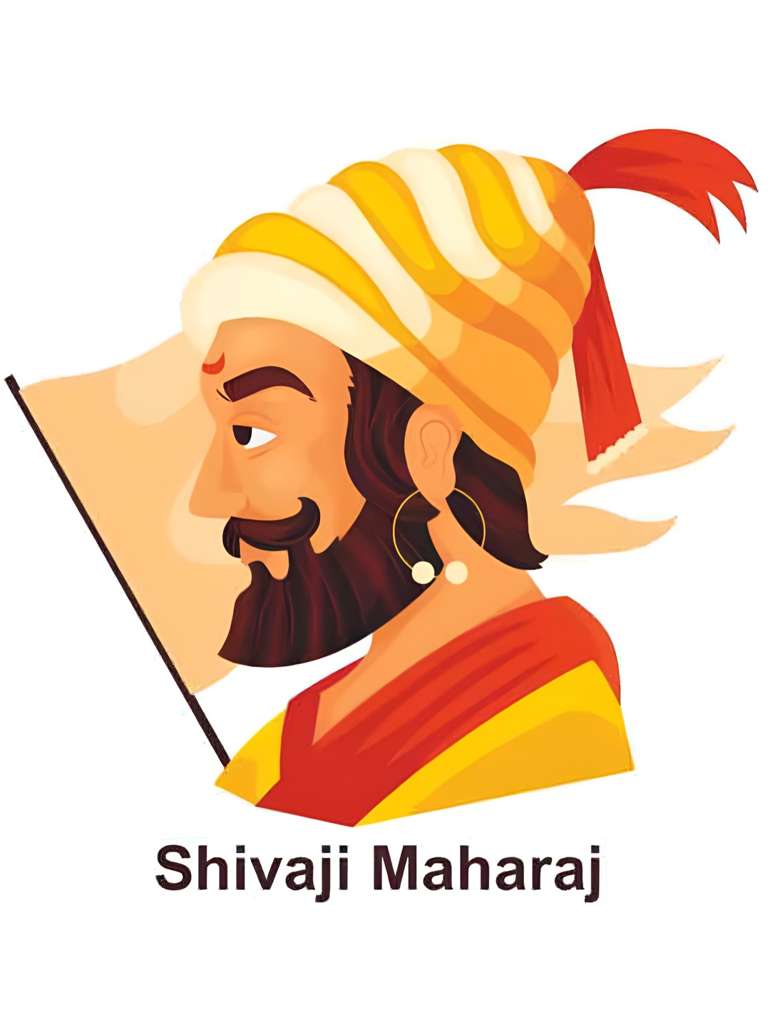 Buy Wallpics Yellow & Red Shivaji Maharaj Printed Waterproof Self ...