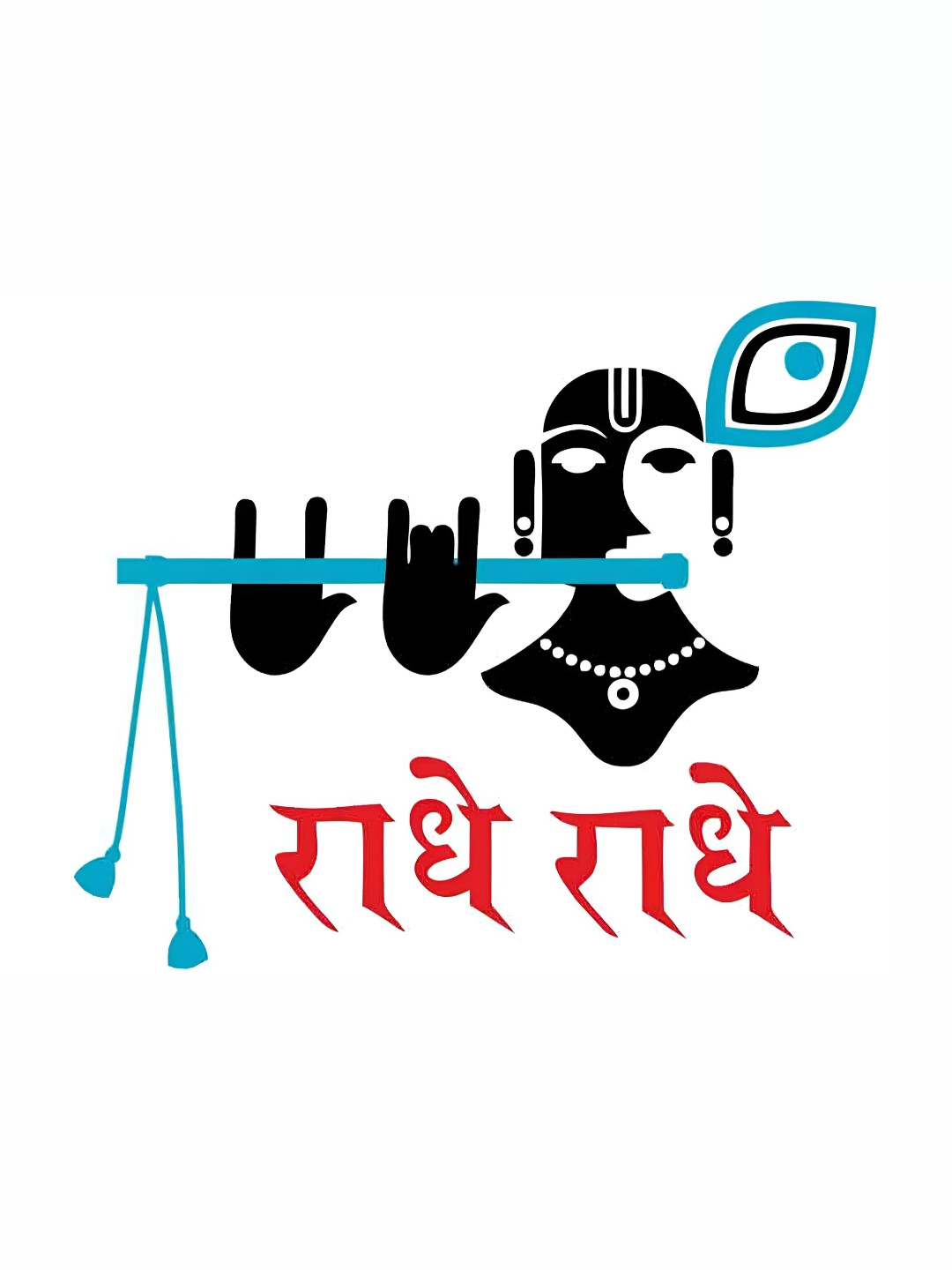 Buy Wallpics Blue & Black Lord Krishna Printed Religious Waterproof ...