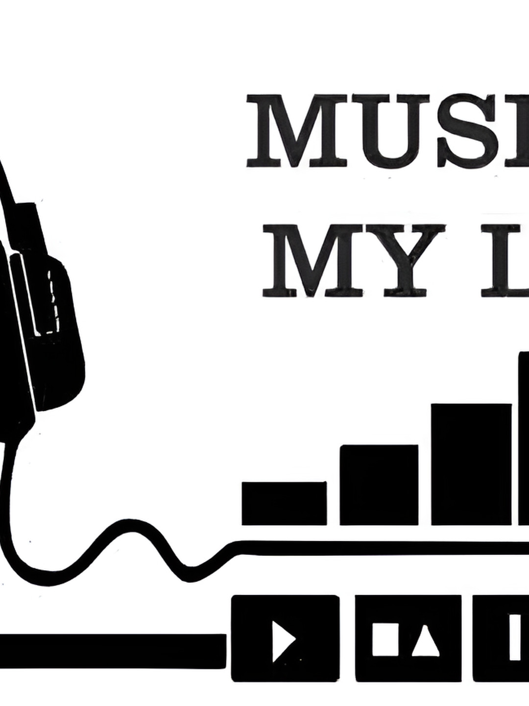 Buy Wallpics Black Music Is My Life Printed Waterproof Wall Sticker ...