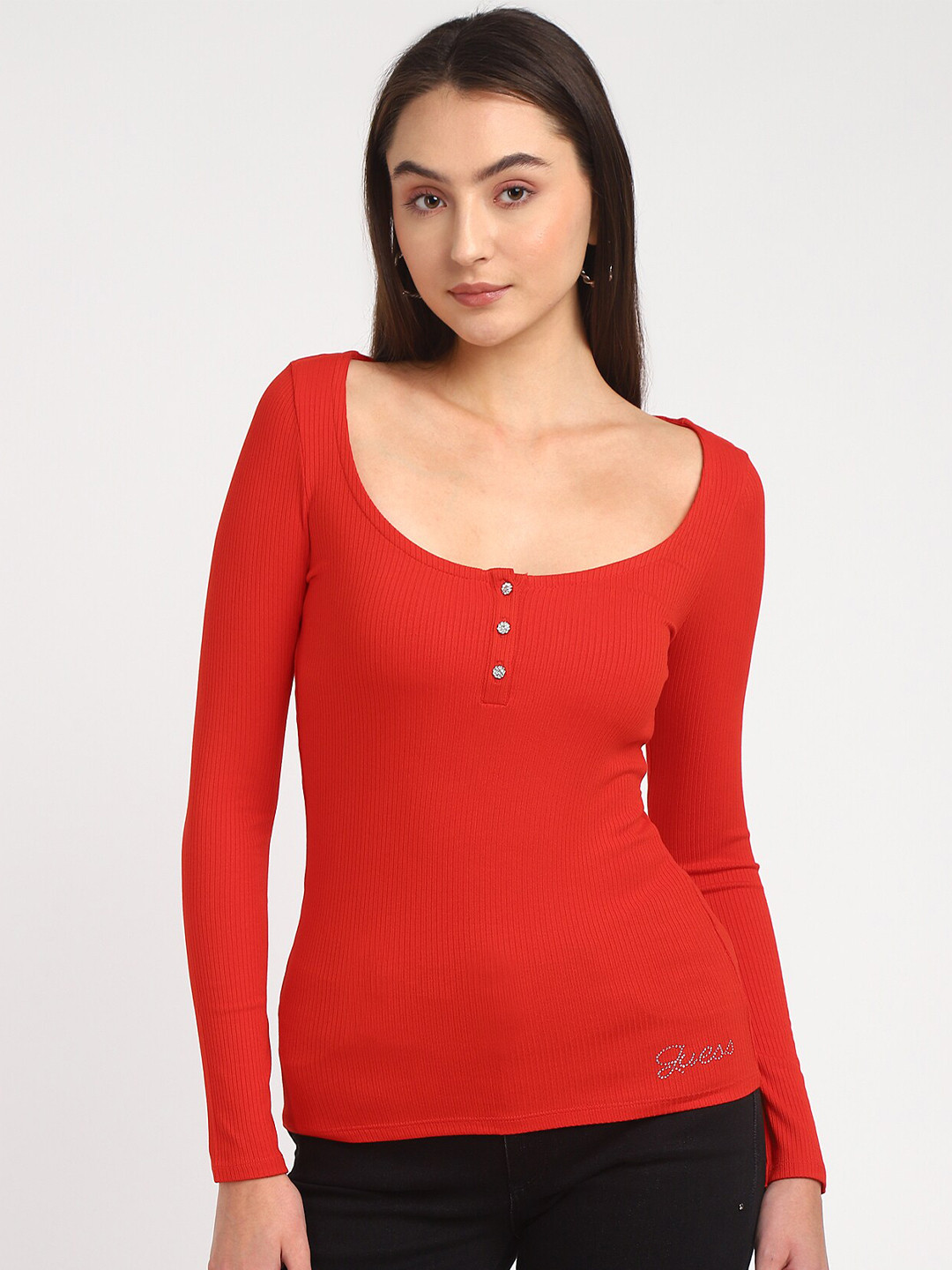 Buy GUESS Scoop Neck Regular Top - Tops for Women 28449036 | Myntra