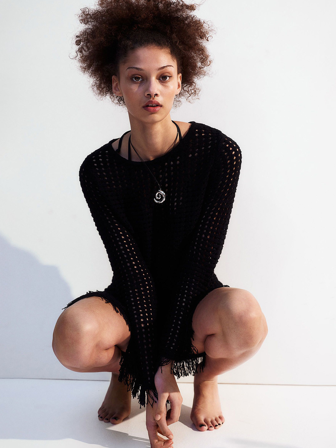 Buy H&M Fringe Trimmed Hole Knit Dress - Dresses for Women 28450040 ...