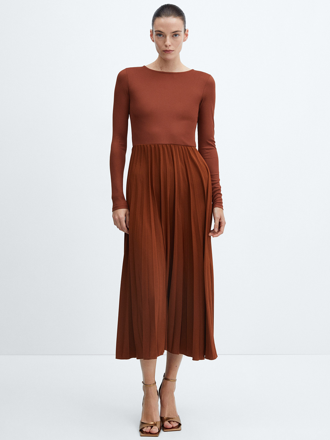 Buy MANGO A Line Pleated Midi Dress - Dresses for Women 28456010 | Myntra