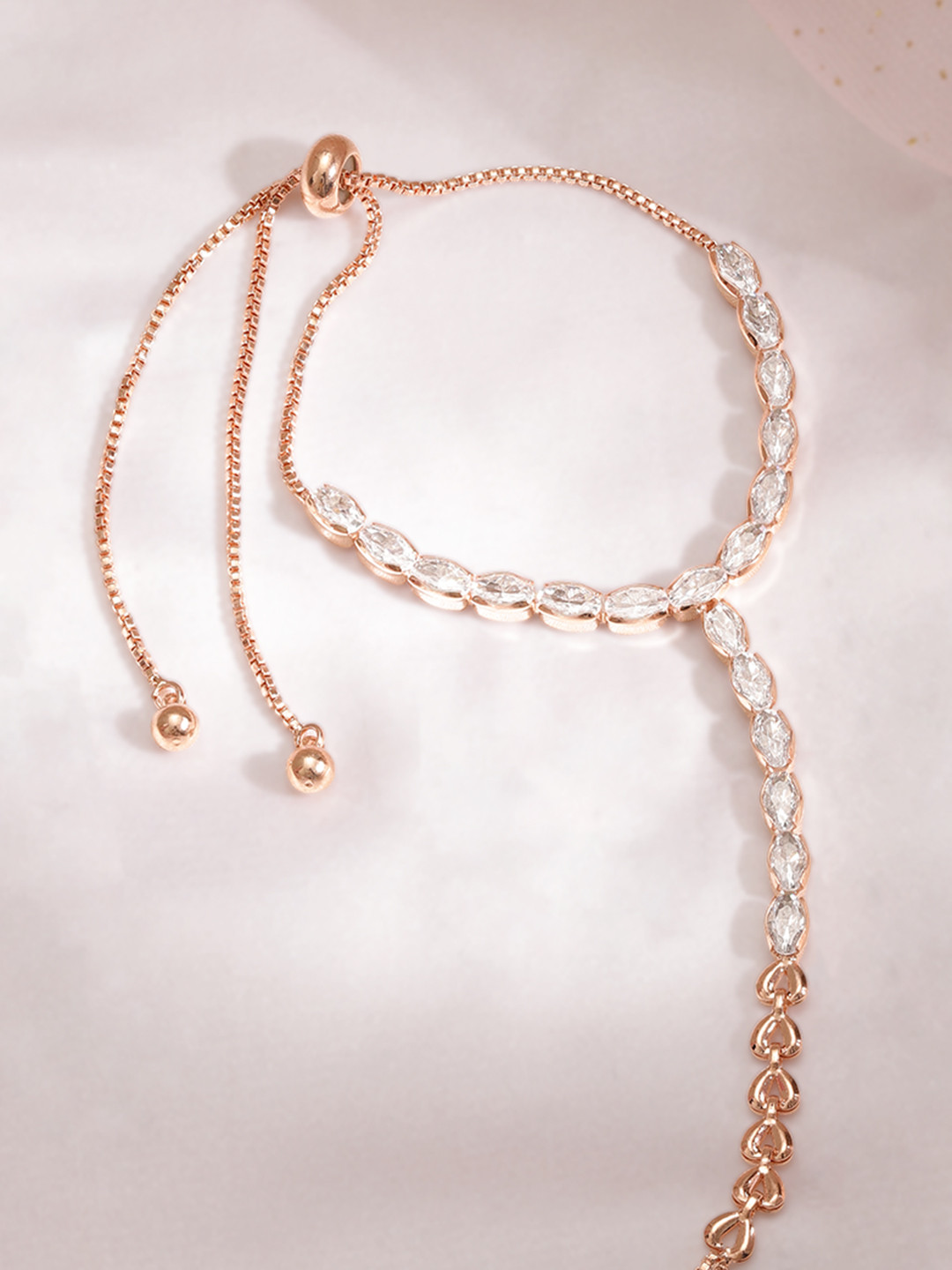 Buy Rubans 18KT Gold Plated Ring Bracelet With Hathphool - Bracelet for ...