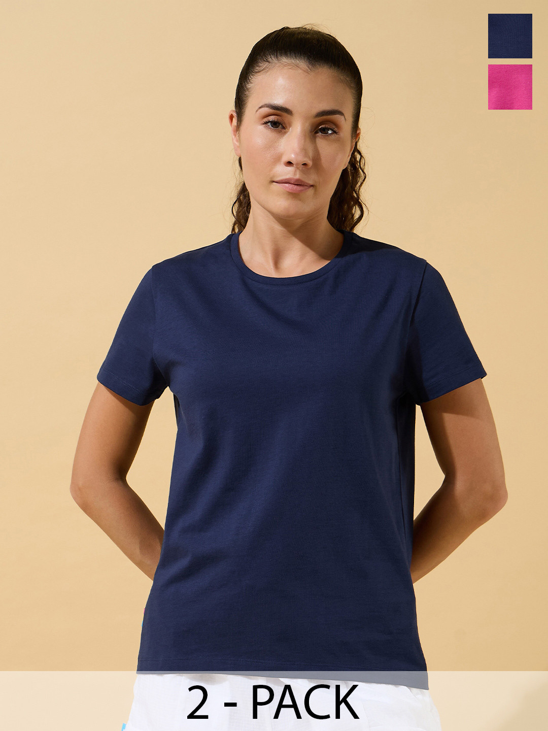 Buy CULT Cult Essential Cotton Pack Of 2 T Shirts - Tshirts for Women ...