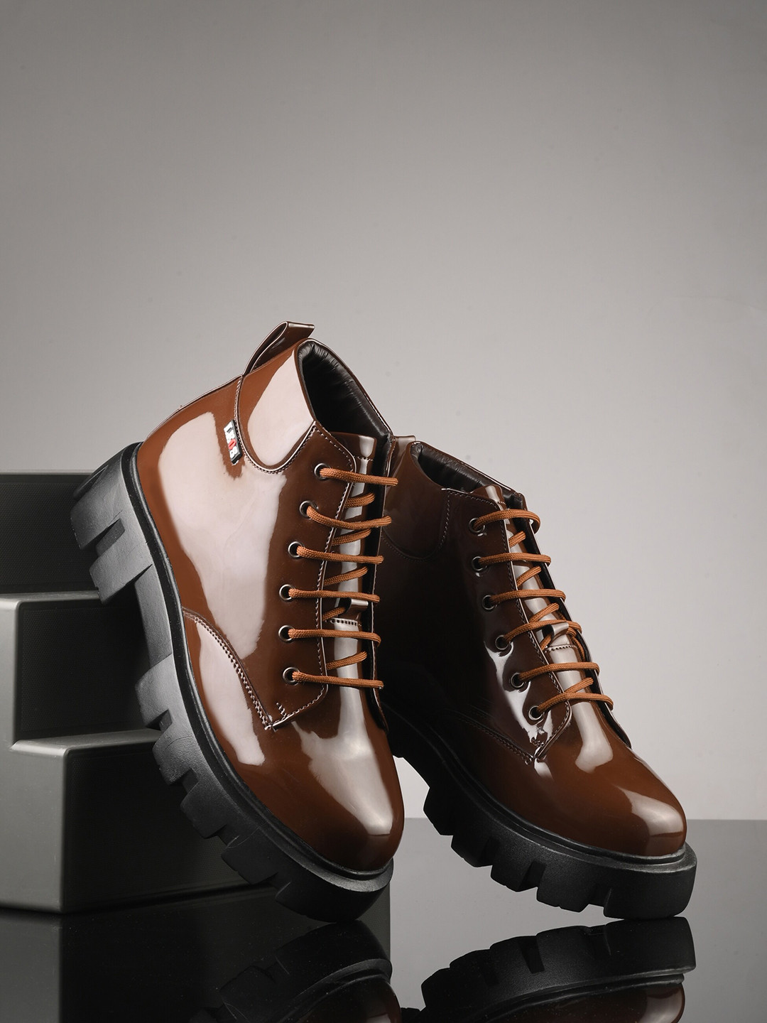 Buy Leo's Fitness Shoes Men Mid Top Lace Up Chunky Boots - Boots for ...