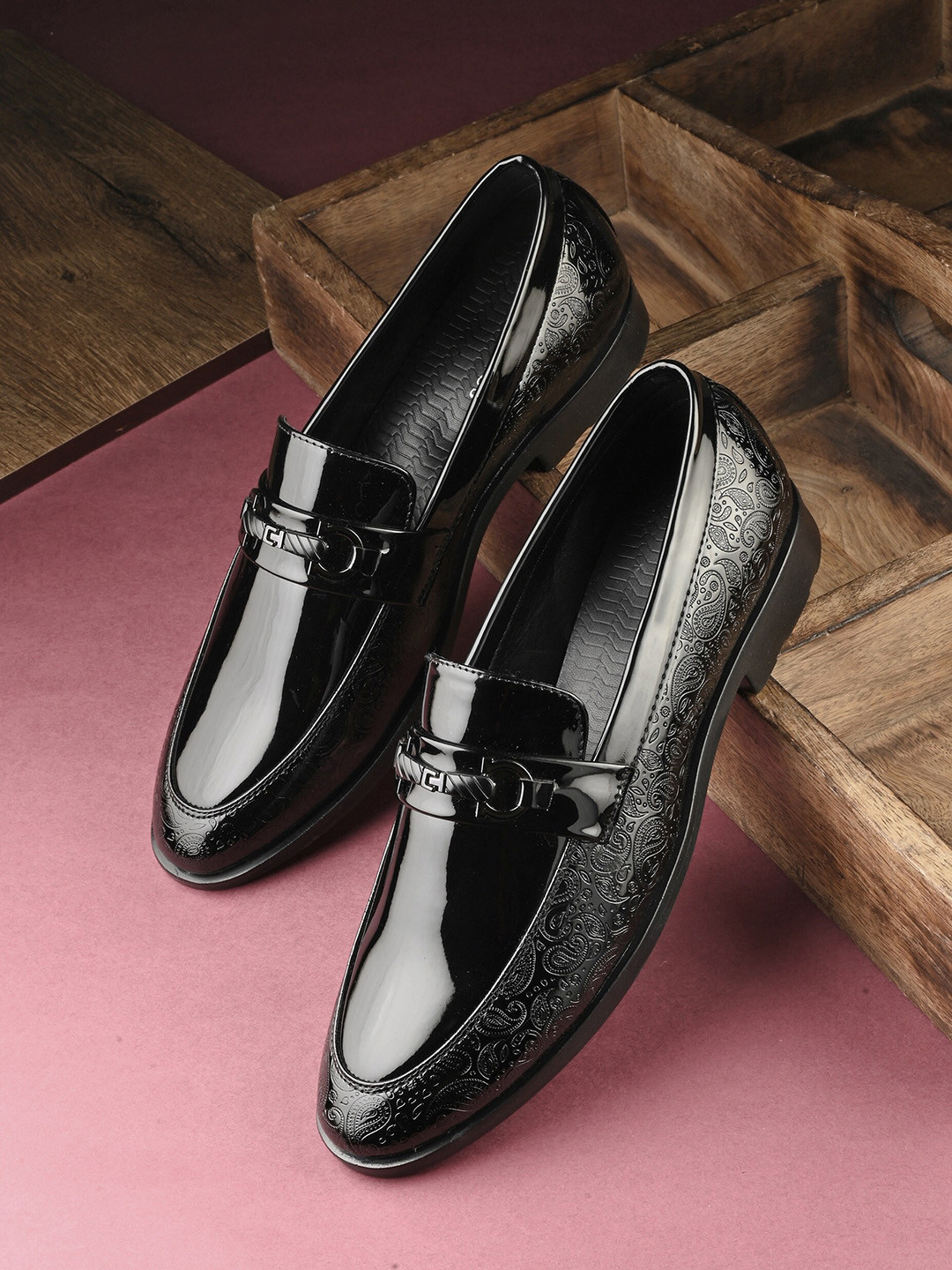 Buy INVICTUS Men Round Toe Faux Leather Formal Slip On Loafers - Formal ...