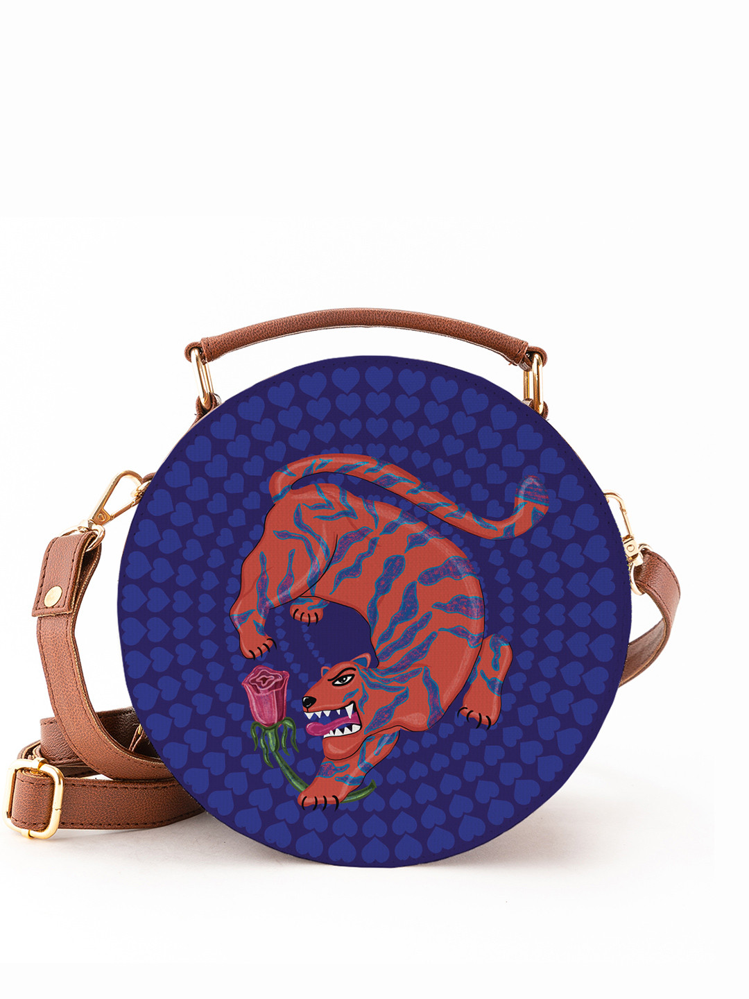 Buy Kalankit Graphic Printed Pure Vegan Leather Round Crossbody ...