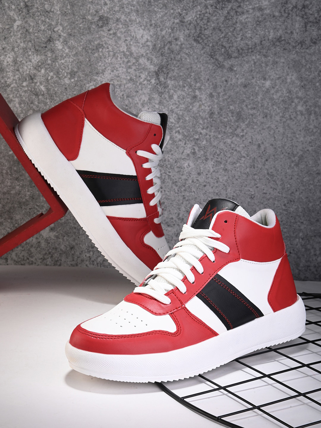 Buy Woakers Men Colourblocked Mid Top Sneakers - Casual Shoes for Men ...