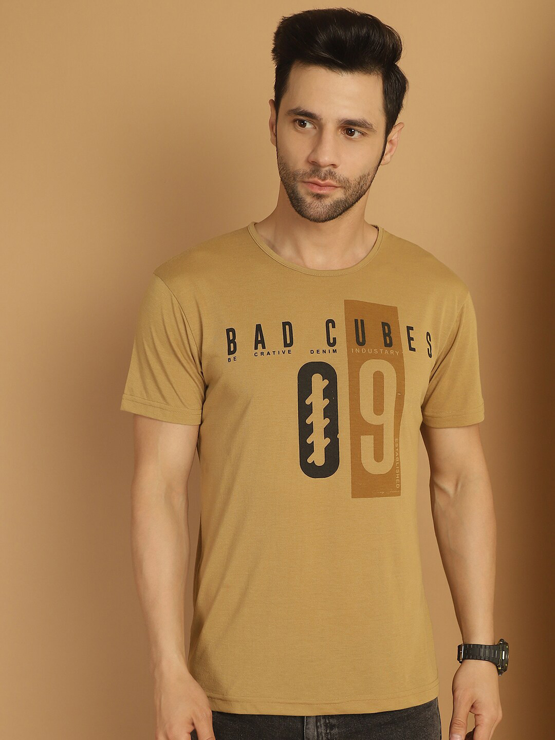 Buy VIMAL JONNEY Round Neck Typography Printed Cotton T Shirt - Tshirts ...