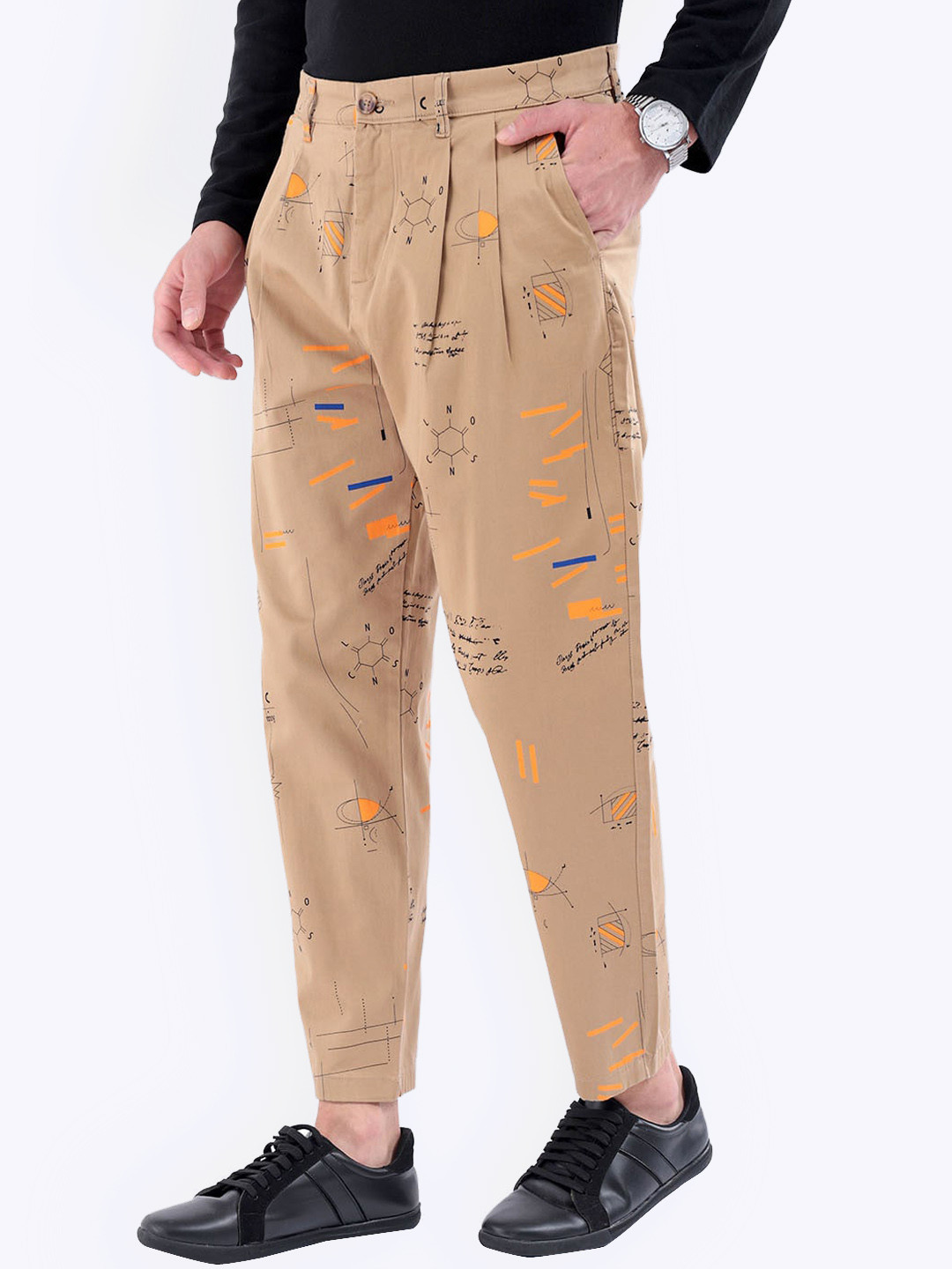 Buy The Indian Garage Co Abstract Printed Cotton Loose Fit Trouser ...