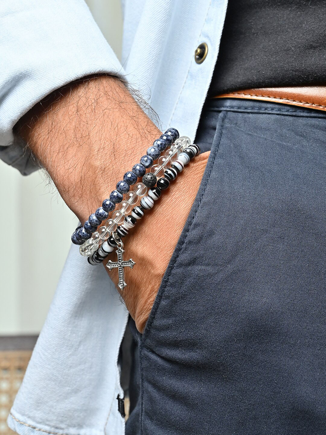 Buy The Bro Code Men Set Of 3 Beaded Bracelet - Bracelet for Men ...