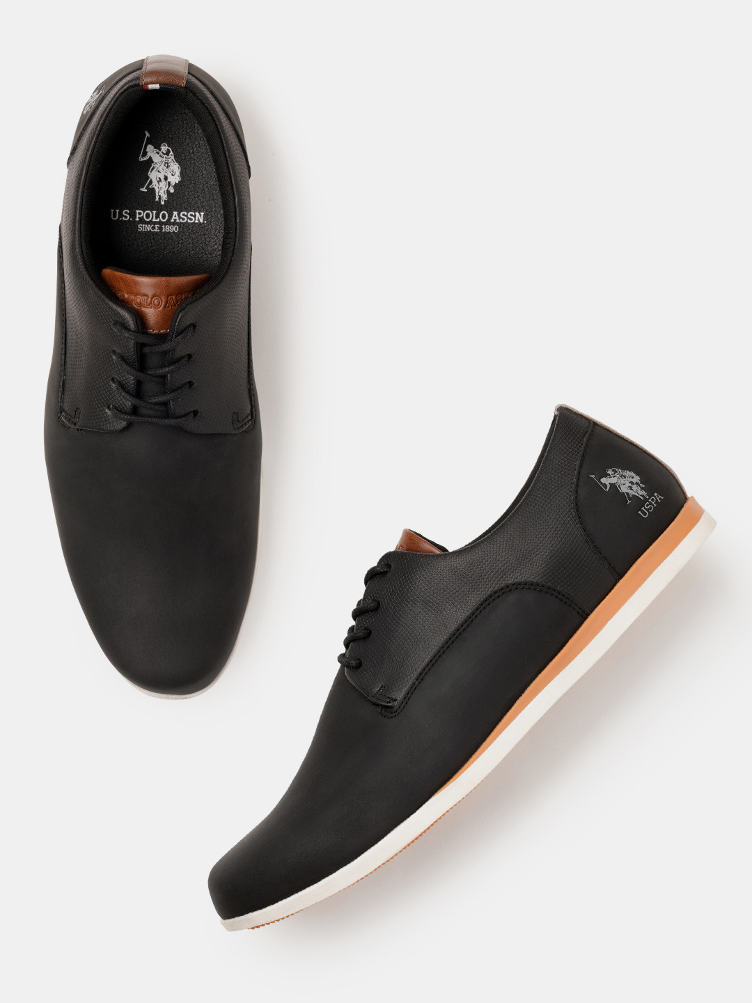 Buy U.S. Polo Assn. Men Clest Blk Casual Lace Up Shoes - Casual Shoes ...