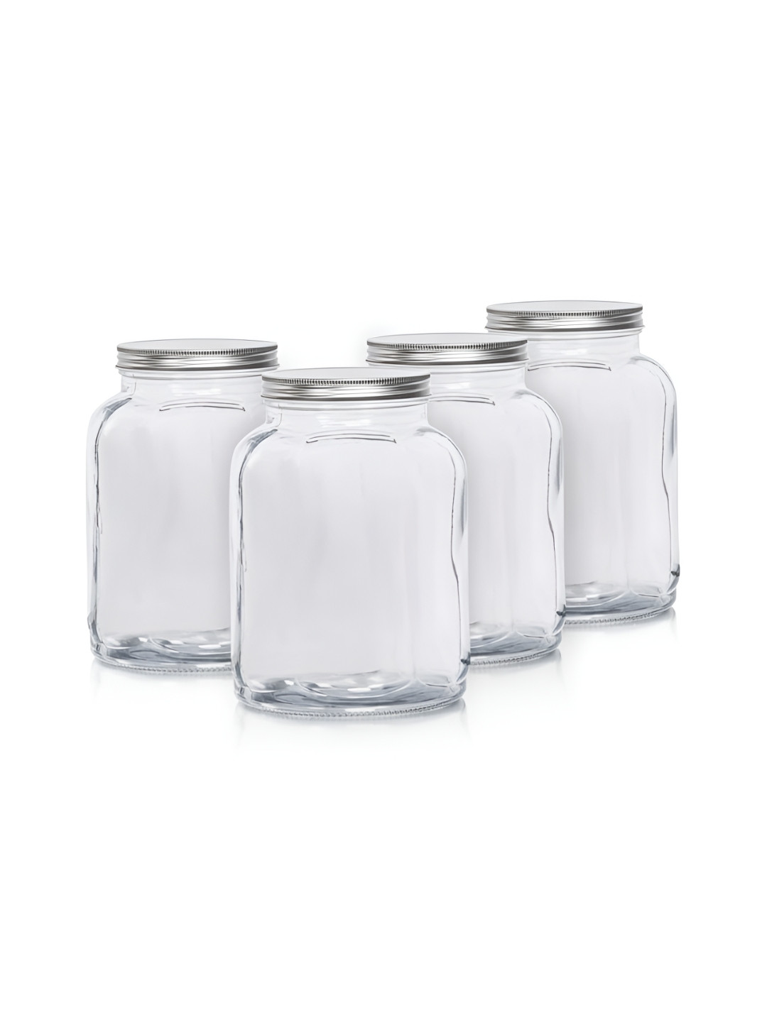Buy Anko Transparent 4 Pieces Airtight Glass Storage Cylindrical ...