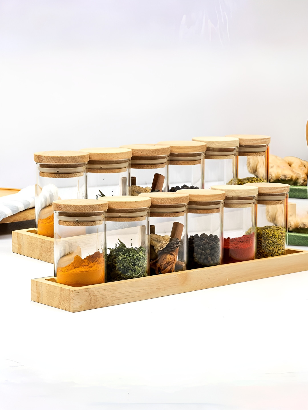 Buy Anko Transparent 12 Pieces Airtight Glass Storage Cylindrical ...