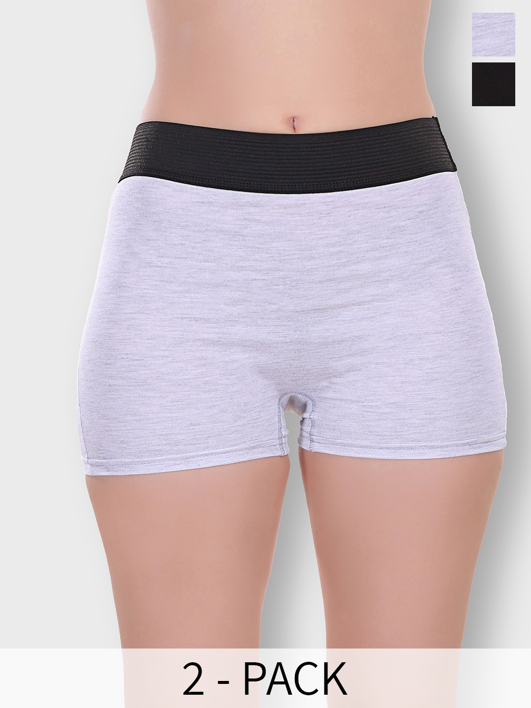 Buy SELFCARE Pack Of 2 Cotton Tummy Control Boy Shorts Briefs SN2400 ...