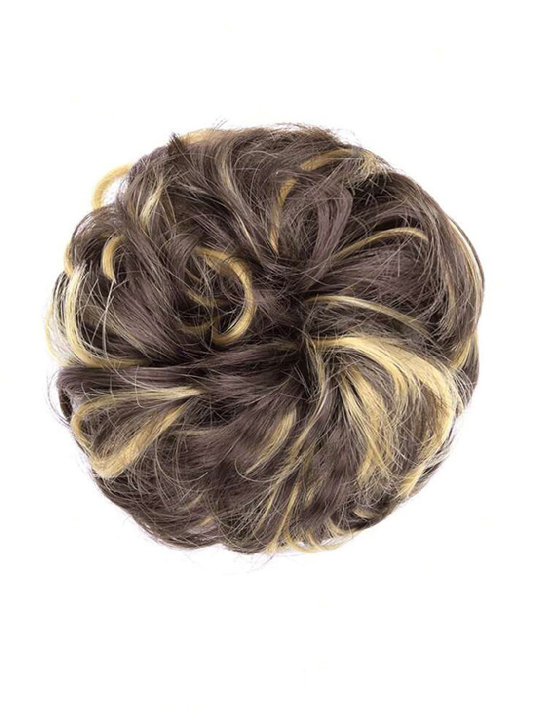 Buy FIMBUL Highlights Curly Hair Messy Bun Scrunchie Extensions Brown ...