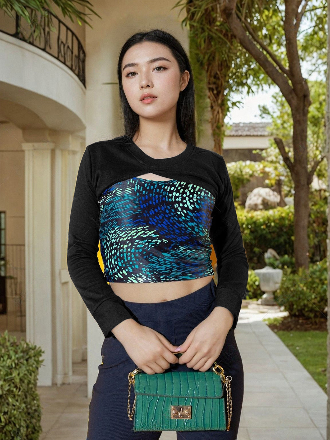 Buy Stylecast X Hersheinbox Printed Crop Top With Bolero - Tops for ...