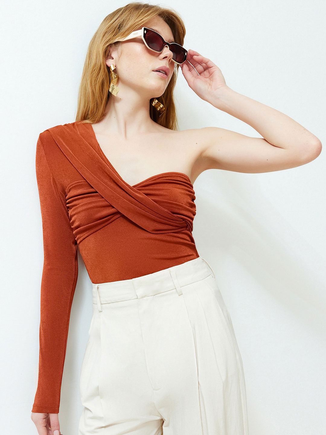 Buy Trendyol One Shoulder Gathered Top - Tops for Women 28564334 | Myntra