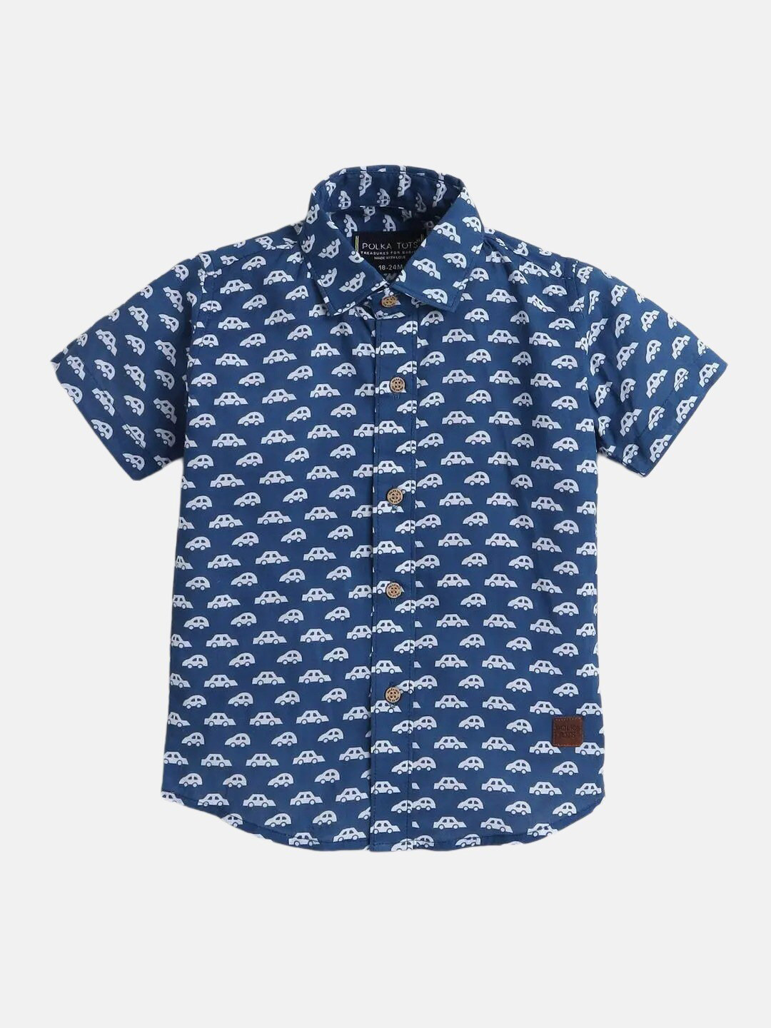 Buy Polka Tots Boys Opaque Conversational Printed Cotton Casual Shirt ...