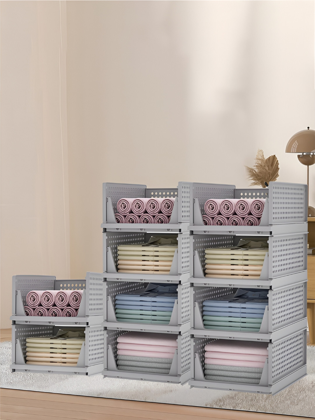 Buy Kuber Industries Grey 10 Pieces Regular Multi Utility Organisers ...