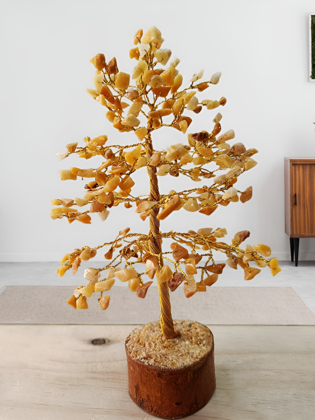 Buy Shubhanjali Yellow Aventurine Crystal Stone Tree Showpiece ...