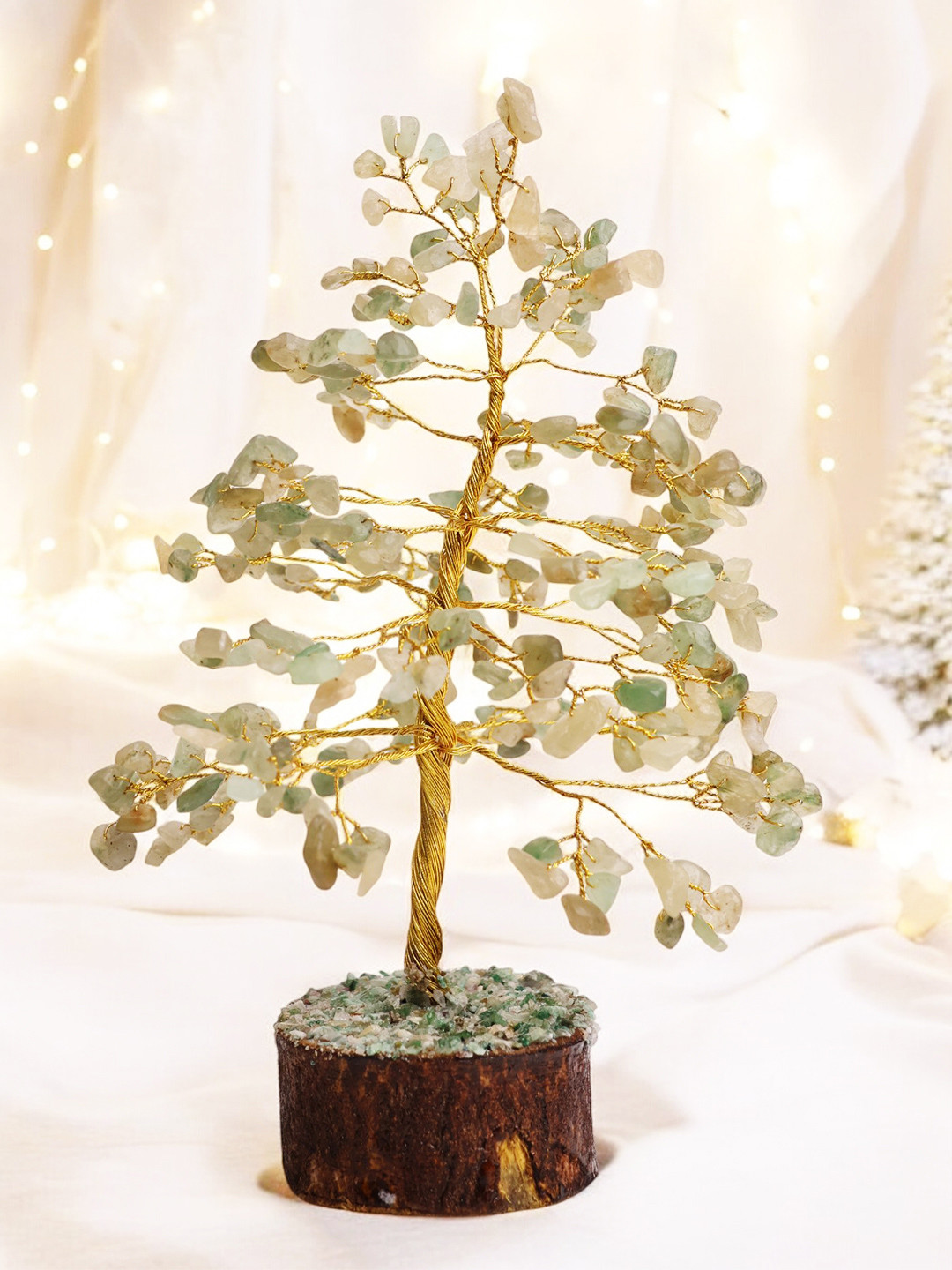 Buy Shubhanjali Green Aventurine Crystal Stone Tree Showpiece ...