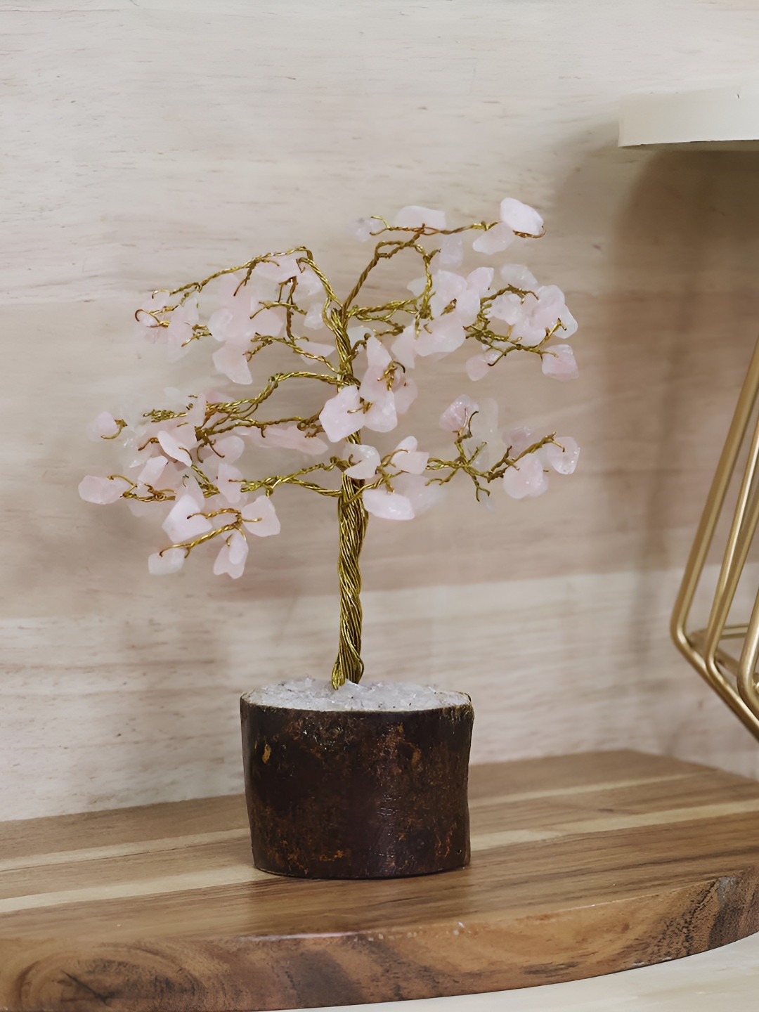 Buy Shubhanjali Rose Quartz Crystal Stone Tree Showpiece - Showpieces ...