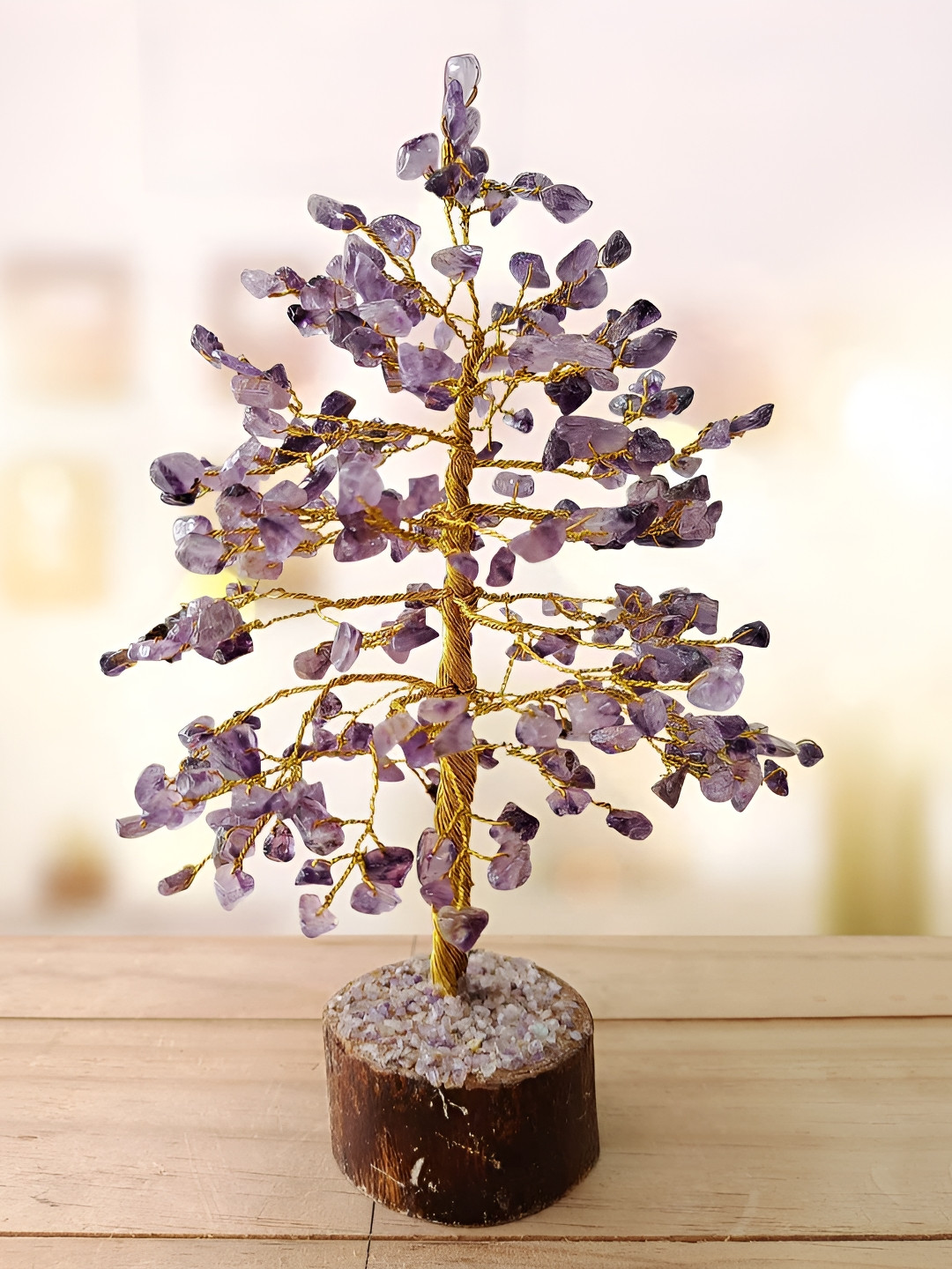 Buy Shubhanjali Amethyst Crystal Stone Tree Showpiece - Showpieces for ...