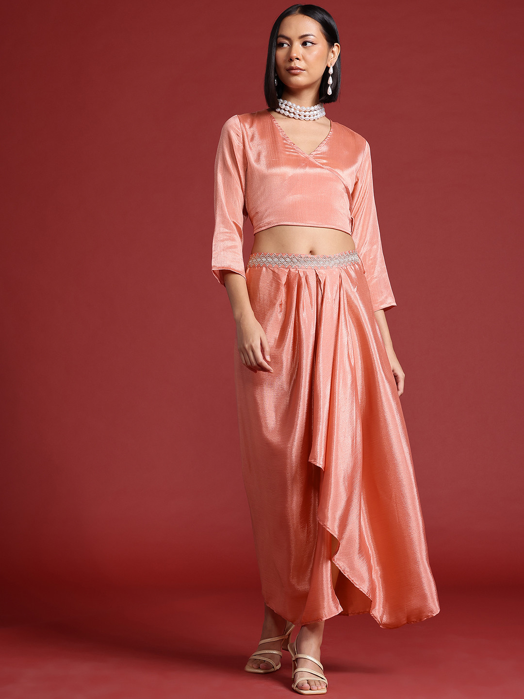 Buy All About You Embroidered Detail Wrap Ethnic Co Ords - Co Ords for Women 28583268 | Myntra