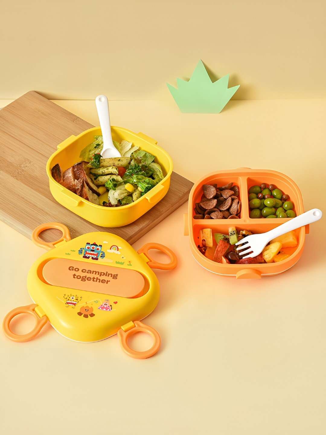 Buy MiArcus Double Layer Yellow Lunch Box For Kids - Container for ...