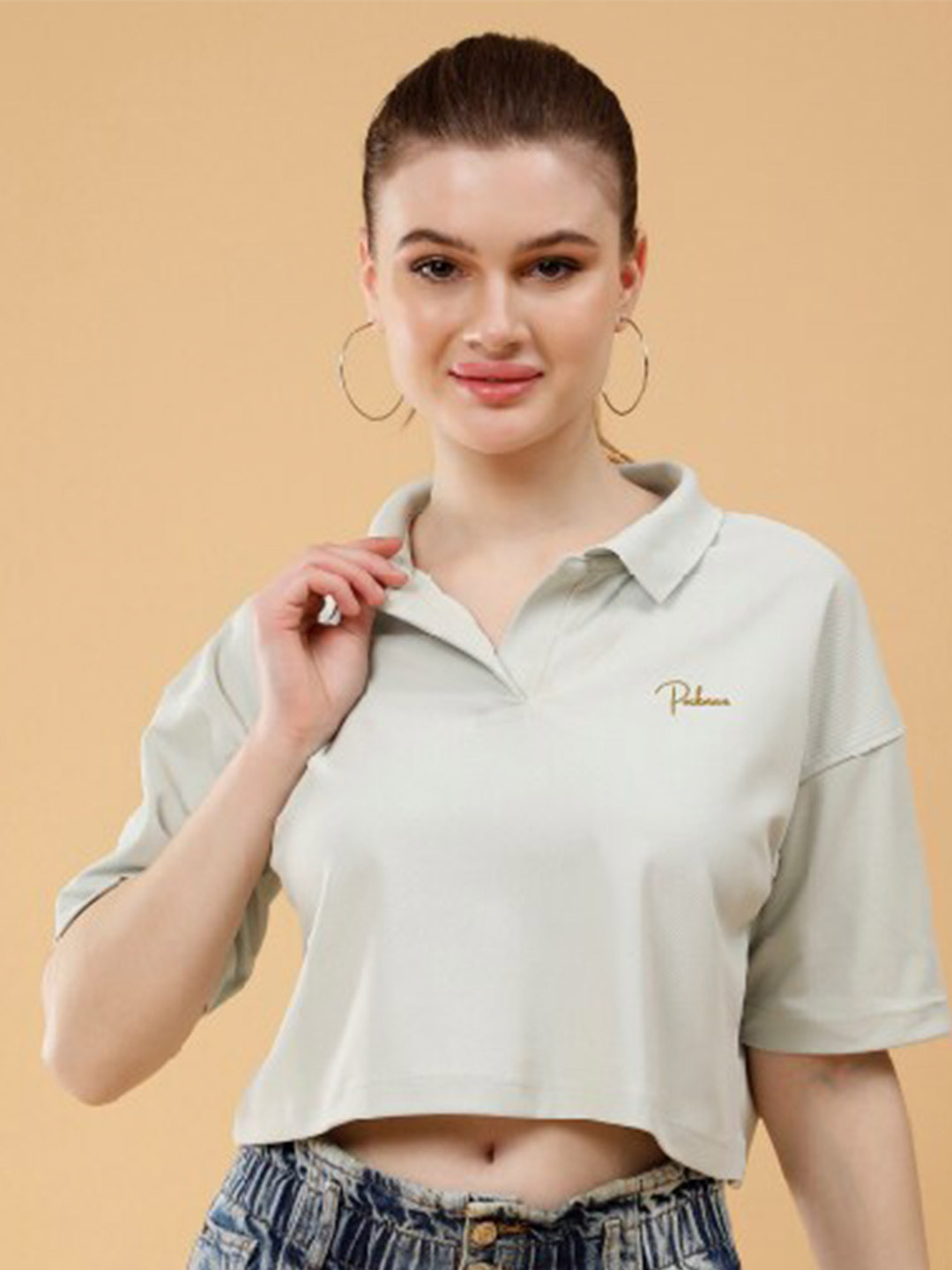 Buy PockMAN Shirt Collar Crepe Boxy Crop Top - Tops for Women 28590050 ...