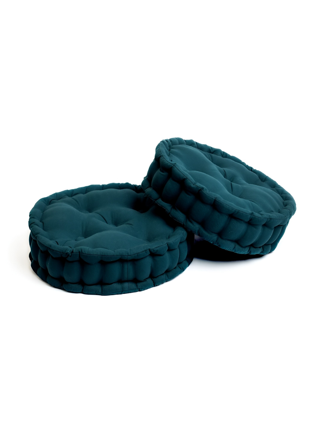 Buy SKANDA FAB Green 2 Pieces Pure Cotton Round Floor Cushions ...