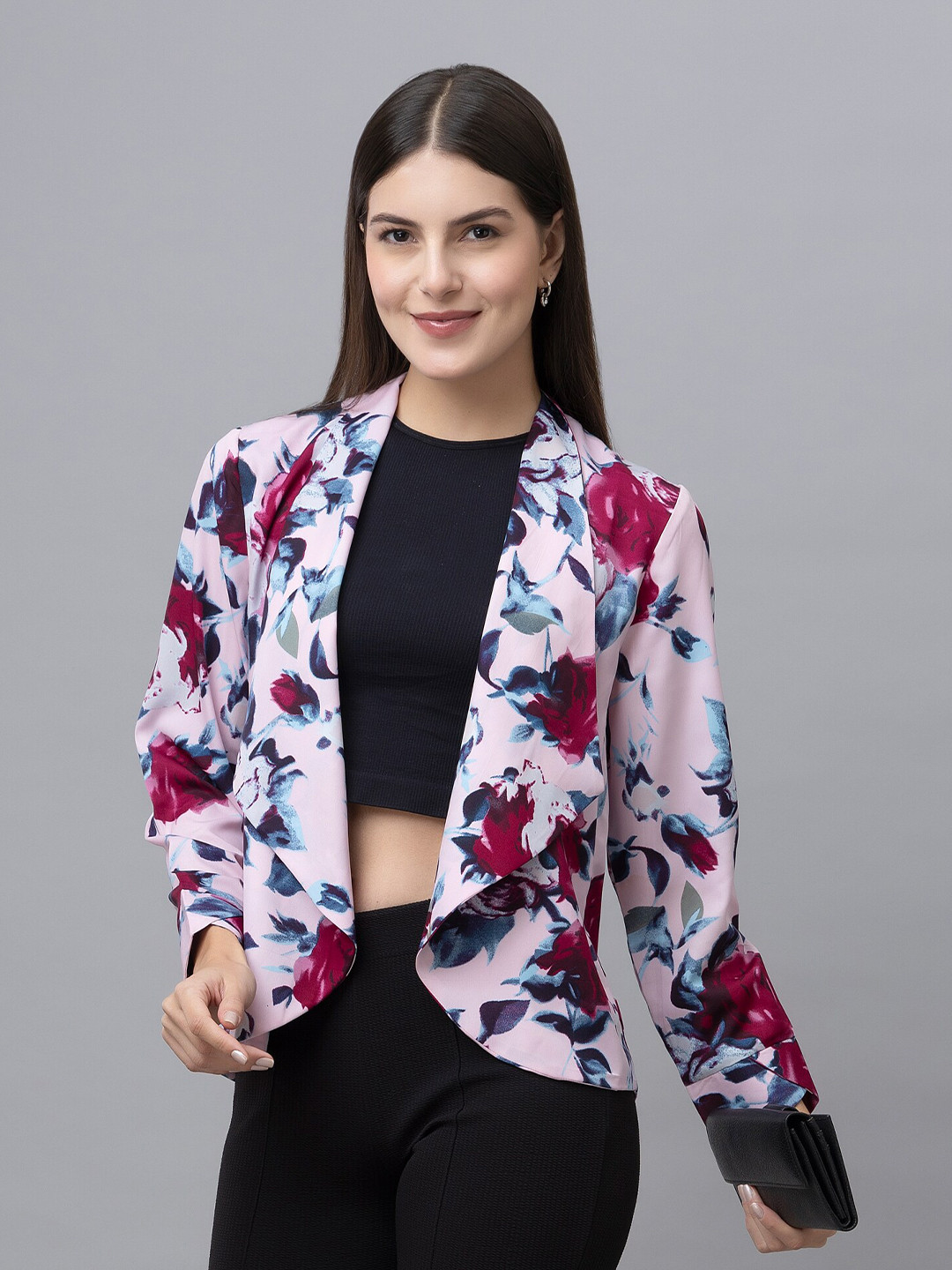 Buy PURYS Floral Printed Open Front Shrug - Shrug for Women 28602636 ...