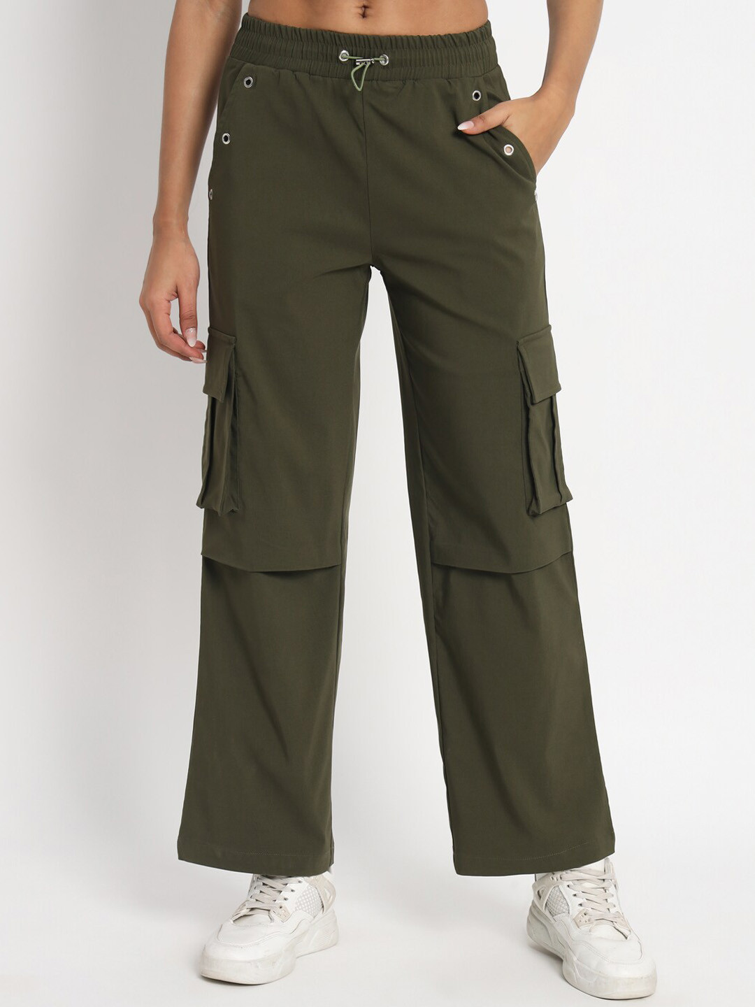 Buy VividArtsy Women Tapered Fit Cargos Trousers - Trousers for Women ...