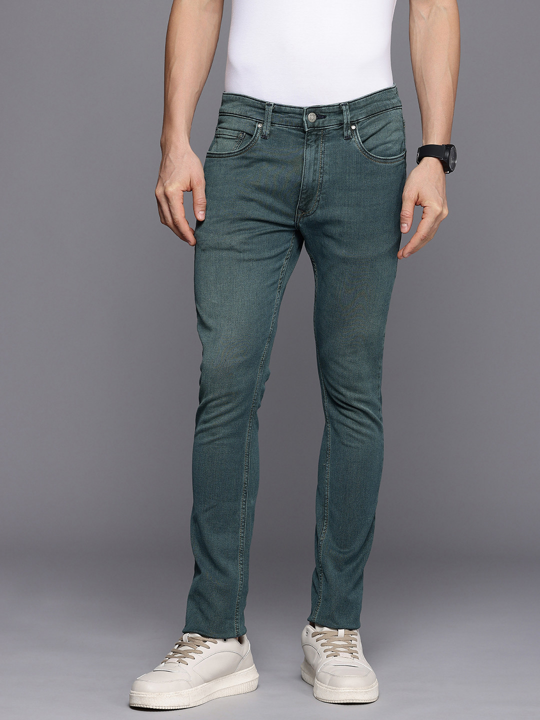 Buy Louis Philippe Jeans Men Super Slim Fit Low Rise Light Fade ...