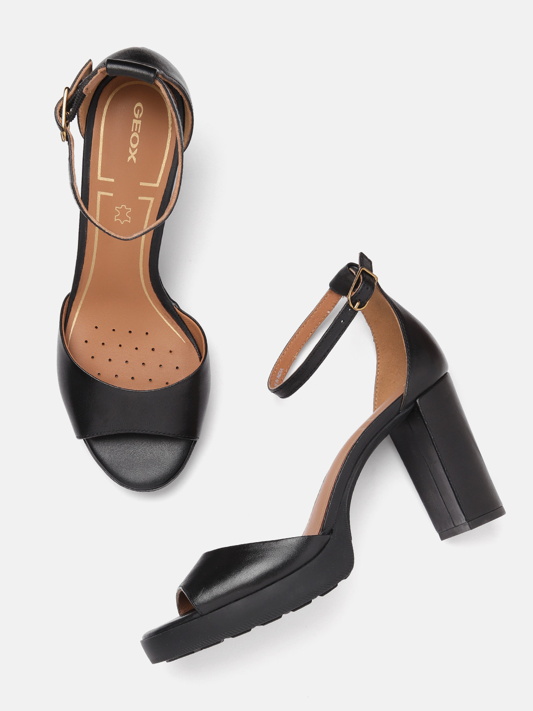 Buy Geox Solid Leather Platform Sandals - Heels for Women 28605176 | Myntra