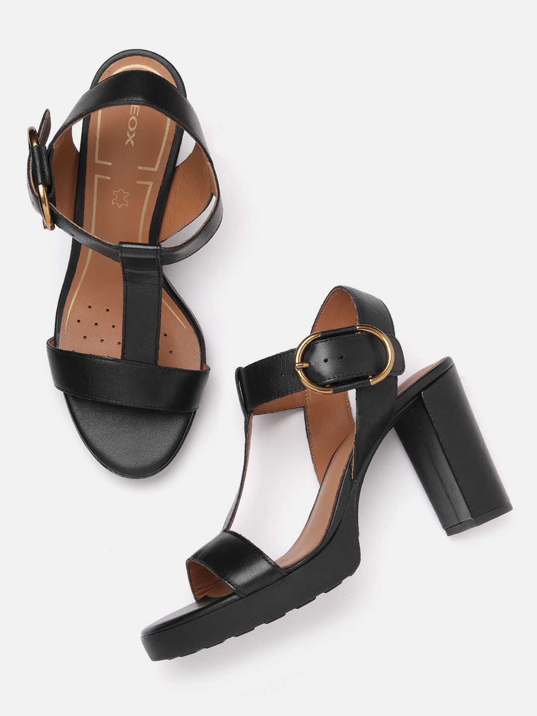 Buy Geox Solid Leather Platform Sandals - Heels for Women 28605220 | Myntra