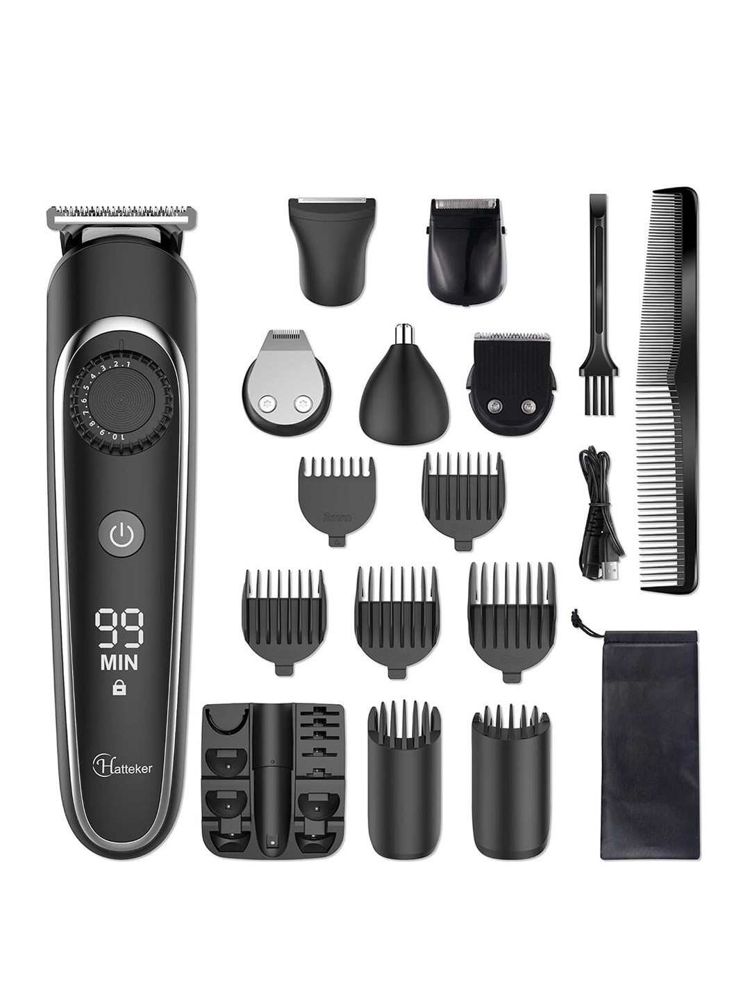 Buy Hatteker HT26 6 In 1 Electric Grooming Kit Black - Trimmer for Men ...