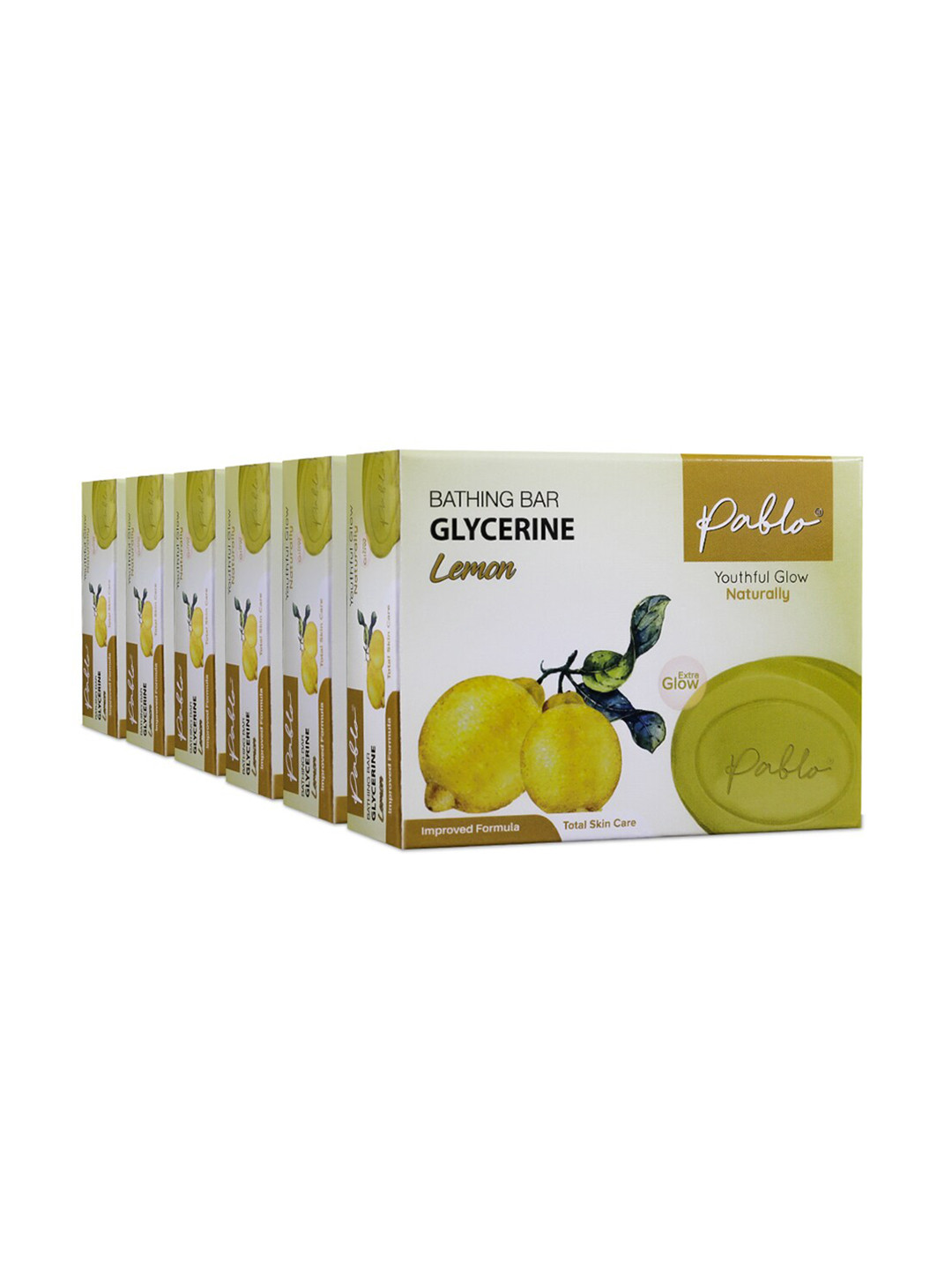 Buy PABLO Set Of 4 Glycerine Lemon Bathing Soap Bar For Extra Glow 75g ...