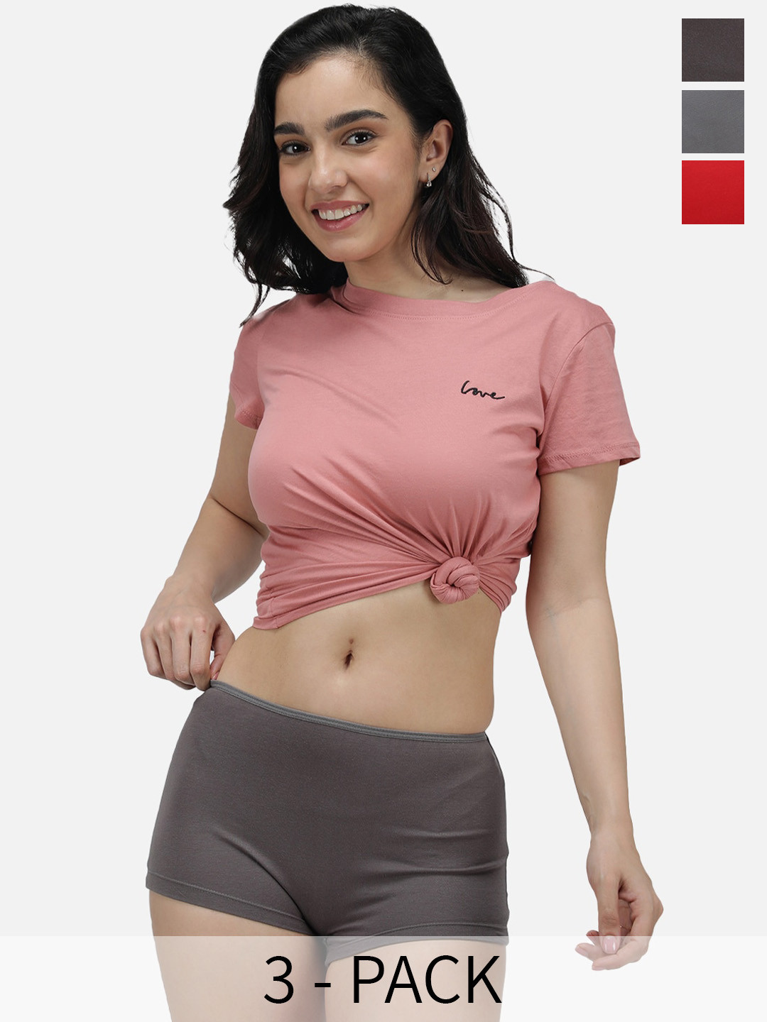 Buy AMUL COMFY Pack Of 3 Cotton Boy Shorts Briefs - Briefs for Women 28613062 | Myntra