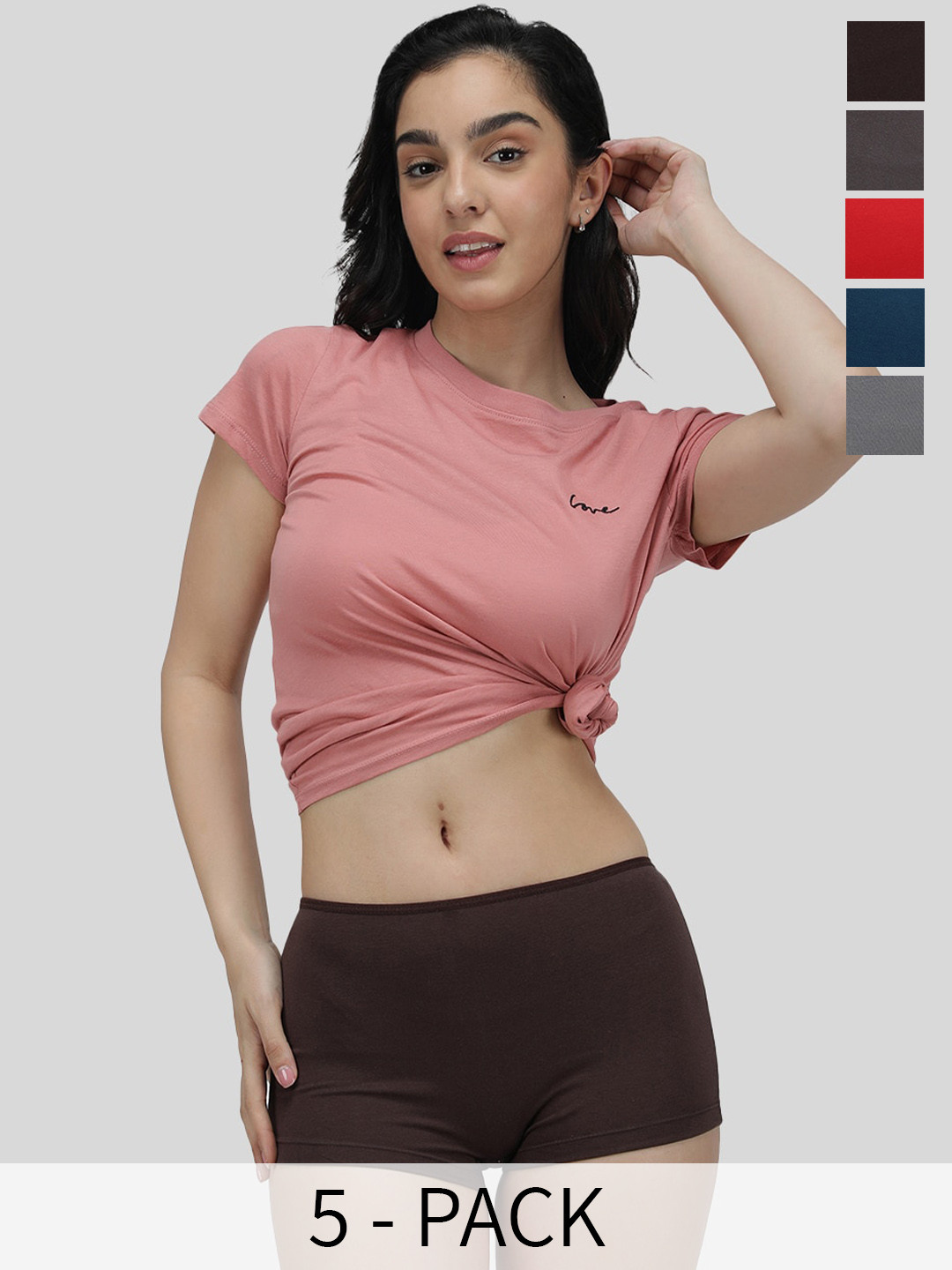 Buy AMUL COMFY Pack Of 5 Cotton Boy Shorts Briefs - Briefs for Women 28613076 | Myntra