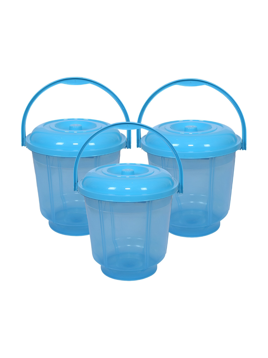 Buy Kuber Industries Blue 3 Pieces Unbreakable Bathroom Buckets 13 L ...