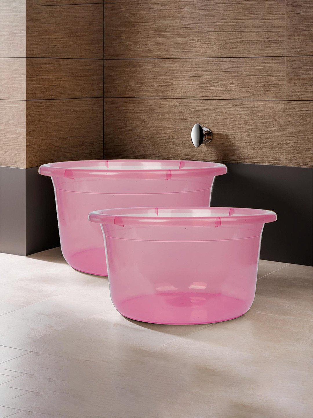 Buy Kuber Industries Pink 2 Pieces Round Shape Bath Tubs - Bath Tub for ...