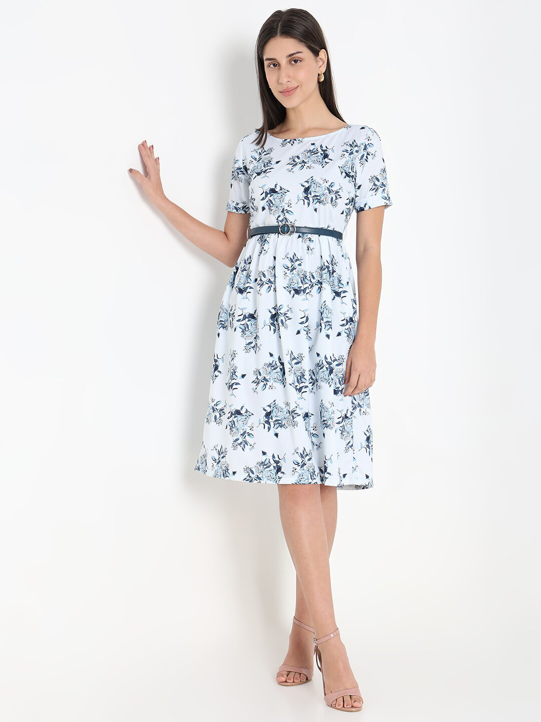 Buy NOT SO PINK Floral Printed Fit & Flare Dress - Dresses for Women ...