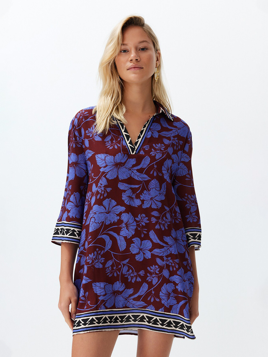 Buy Trendyol Floral Print Bell Sleeve A Line Dress - Dresses for Women ...